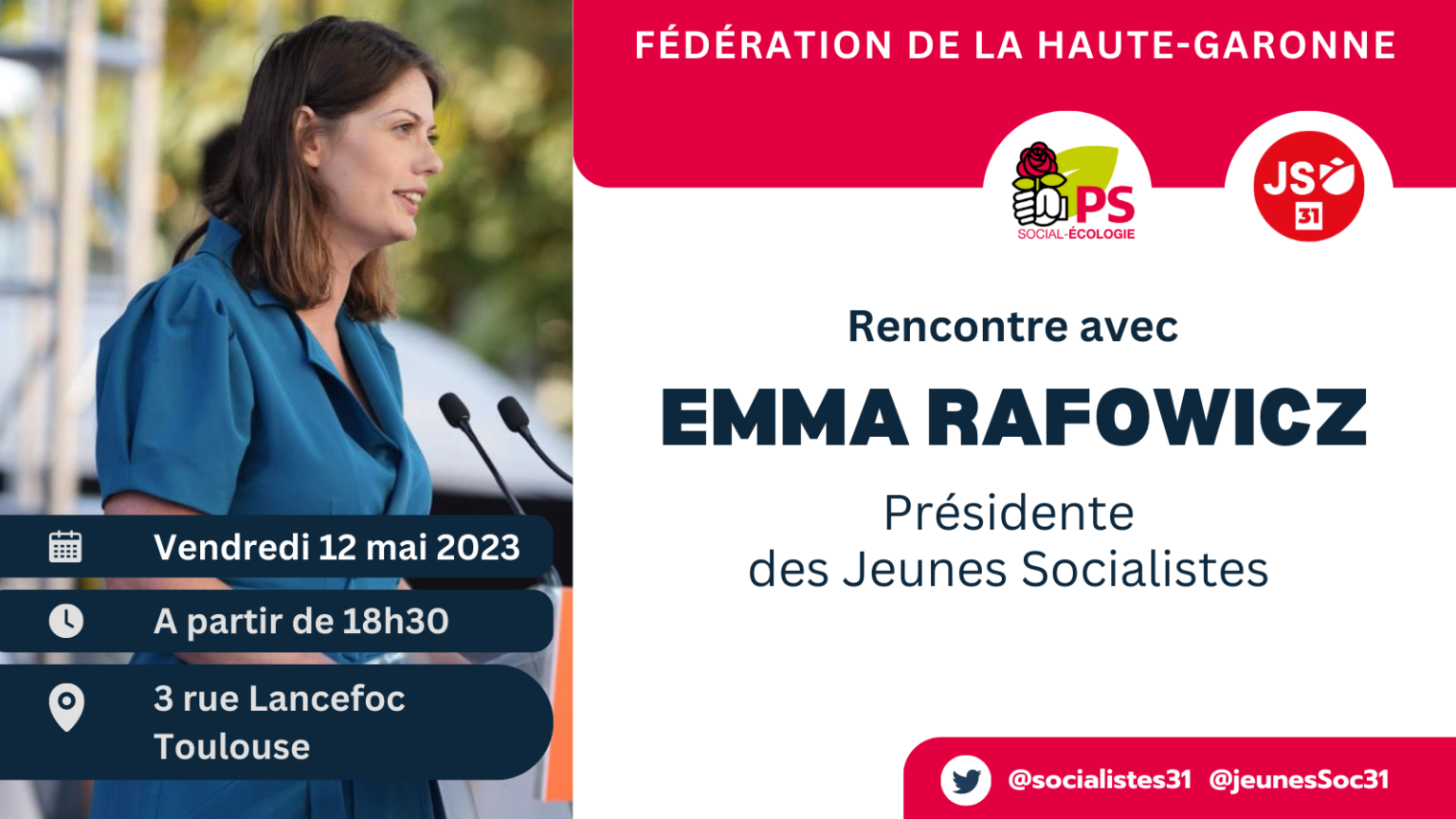 Emma Rafowicz à la fédération - PS Haute-Garonne